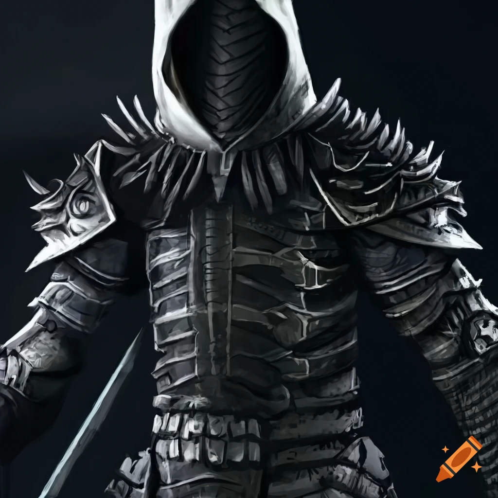Dark and sleek outfit with intricate shadow patterns on Craiyon
