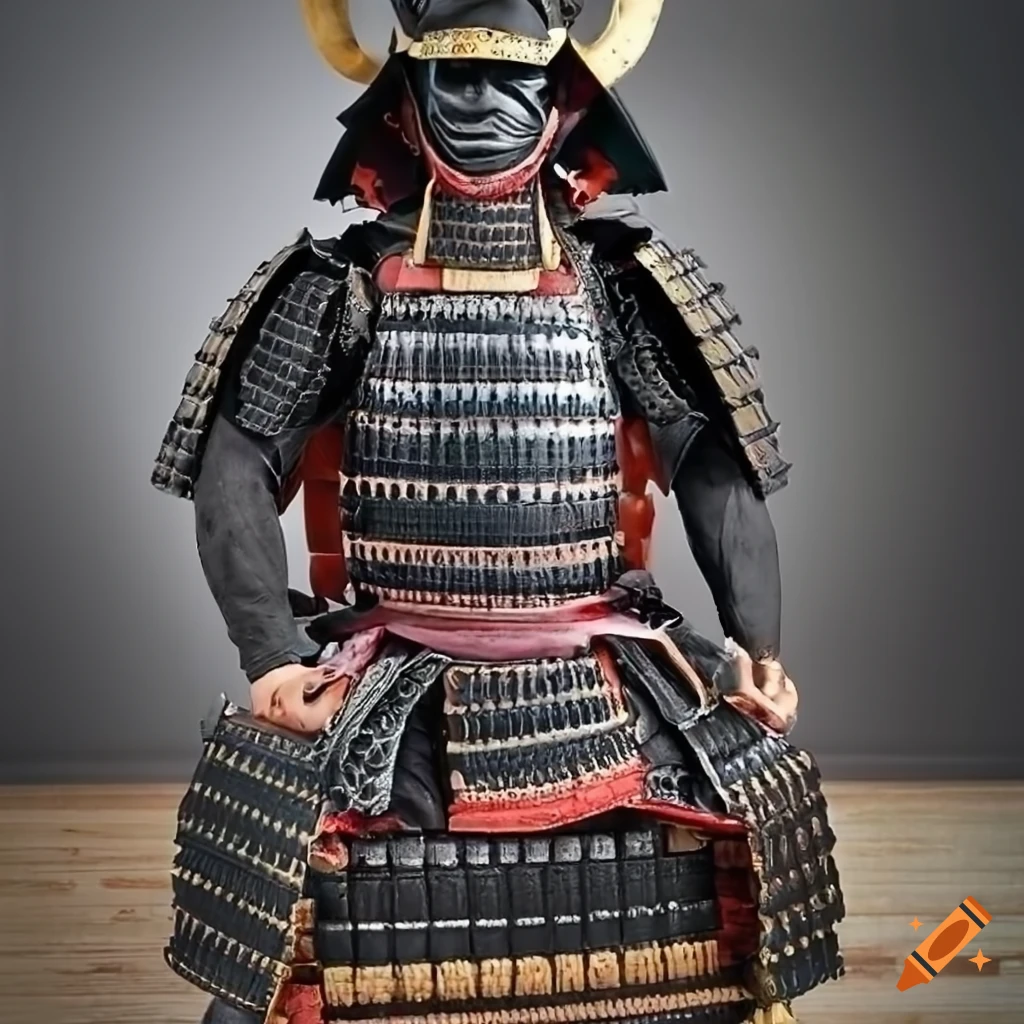 Black samurai armor with a realistic design on Craiyon
