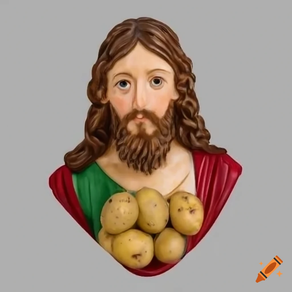 Religious depiction with potatoes on Craiyon