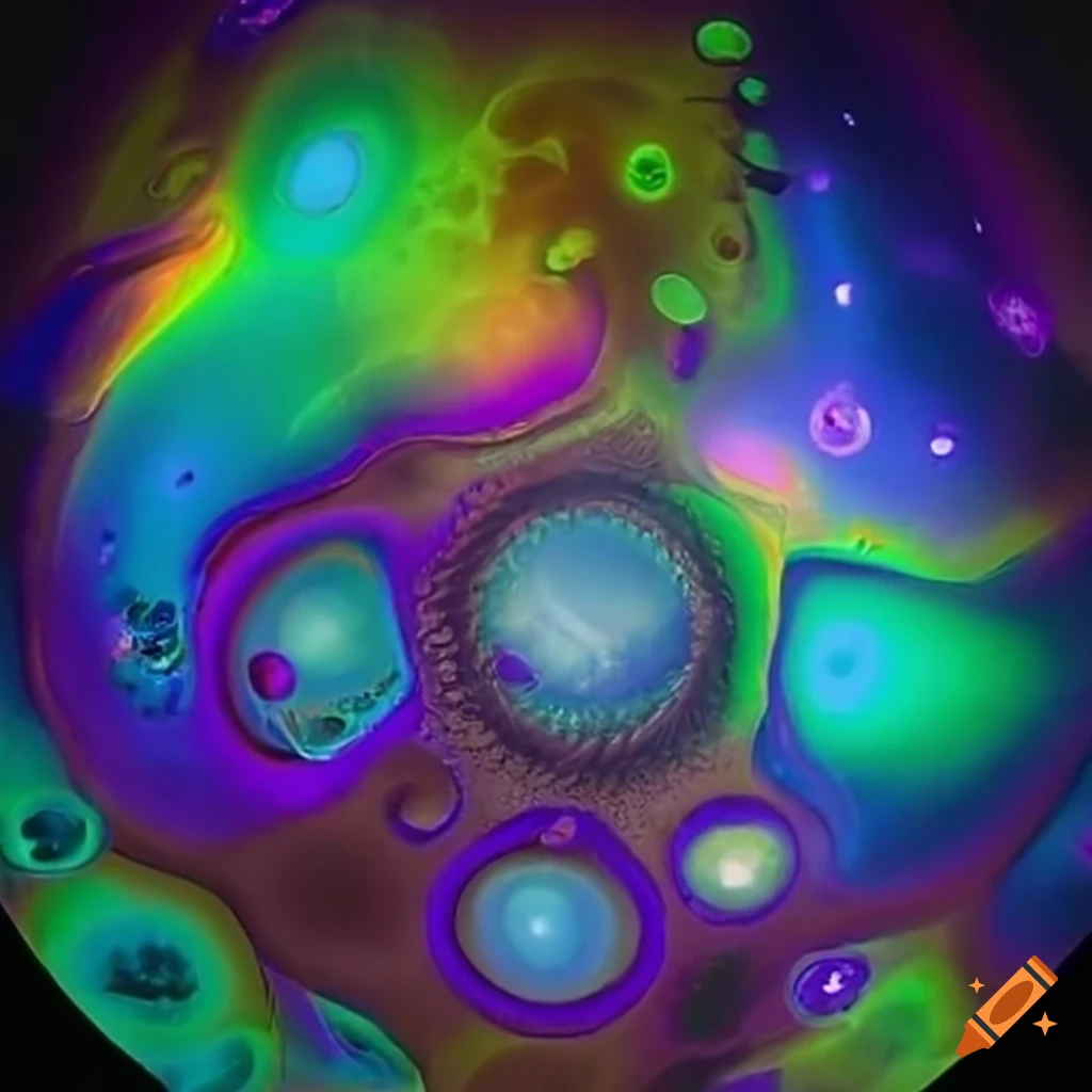 Alien planet with radiant rivers, mystical statue, and vibrant purple ...