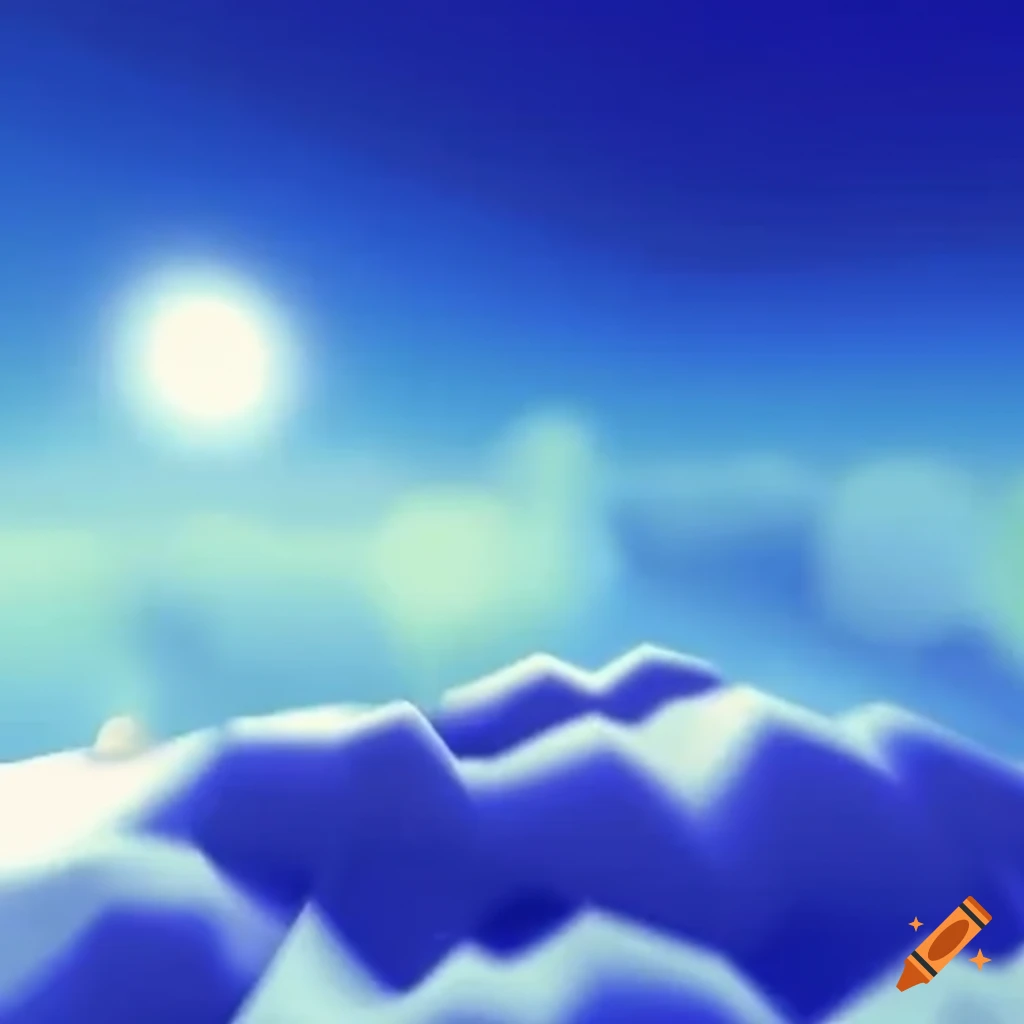 Sunny cloudy sky in a nintendo 64 graphics scene on Craiyon