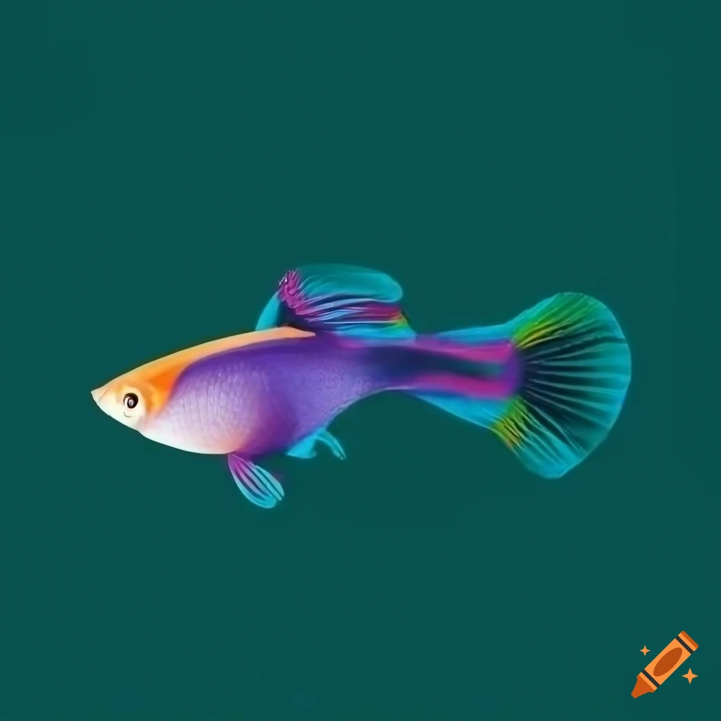 Minimalistic guppy fish in simple vector shapes on Craiyon