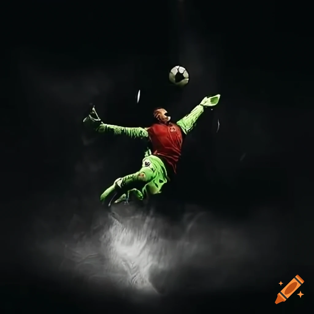 Soccer goalkeeper making a save on Craiyon