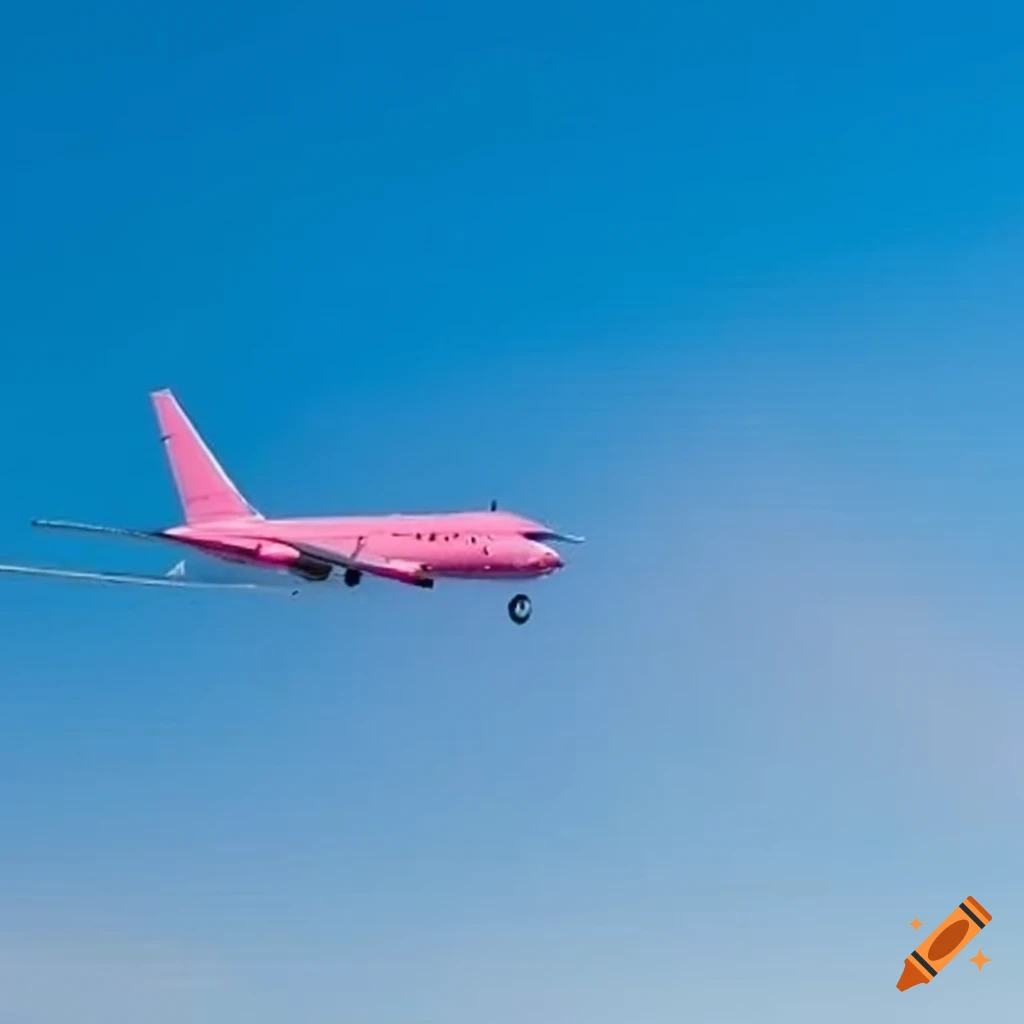 Avión rosa con cielo azul on Craiyon