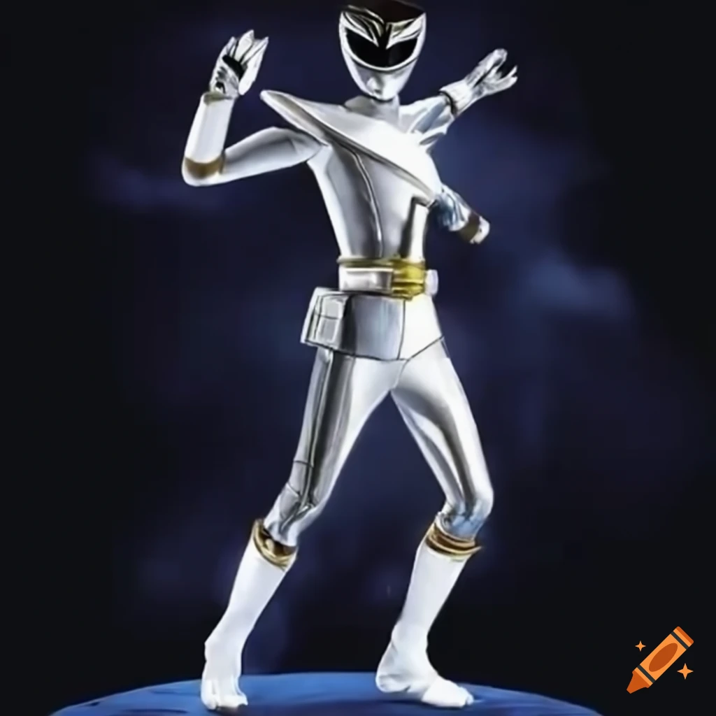 Silver mighty morphing power ranger on Craiyon