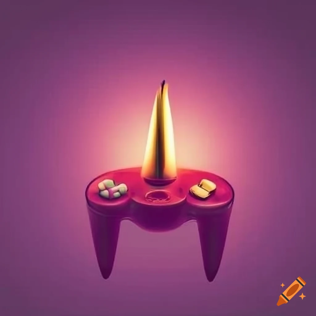 Candle inside a nintendo 64 game with good job nature in pink cursive ...