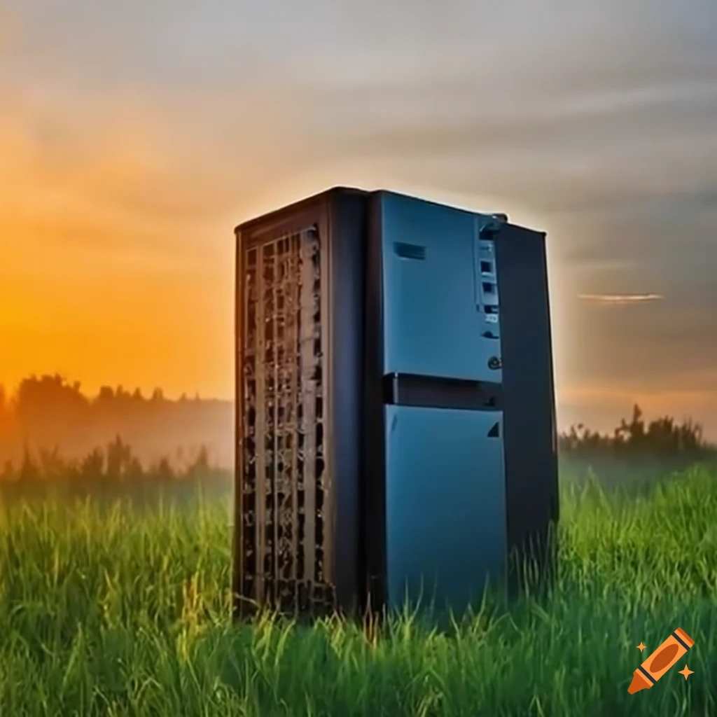 Advanced computer server machine in a california field on Craiyon