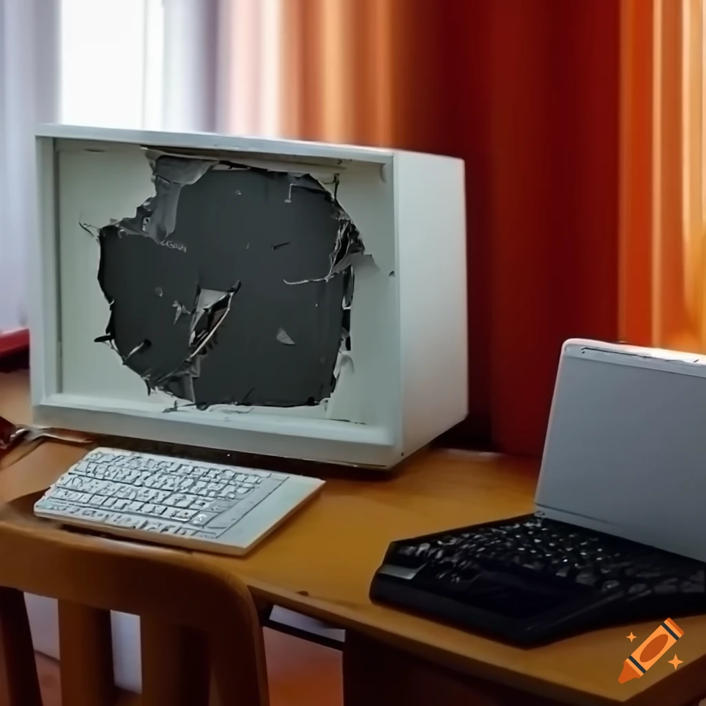 School's it room with broken computers on Craiyon