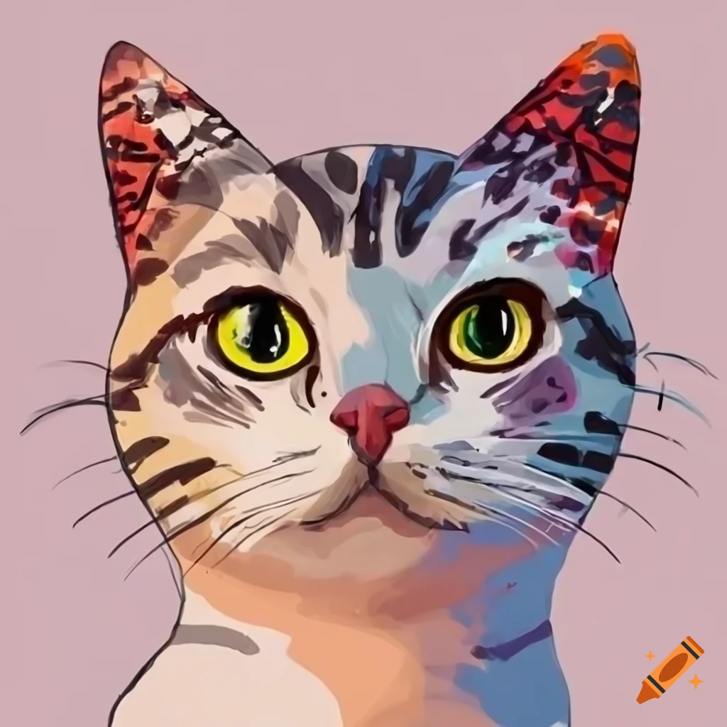 Cat drawing on Craiyon