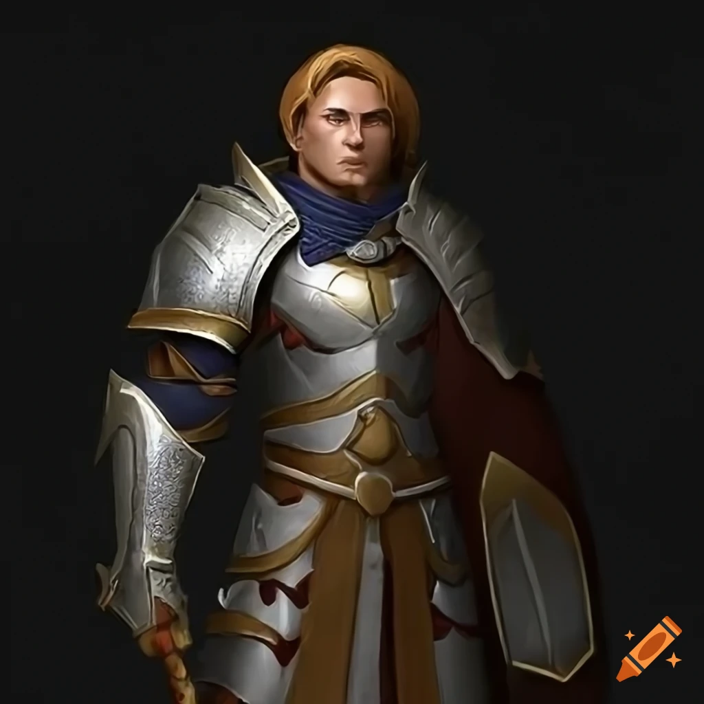 Image of a male paladin on Craiyon