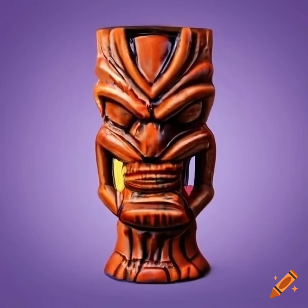 Tiki mug with angry volcano face in hyper-realistic 8k resolution on ...