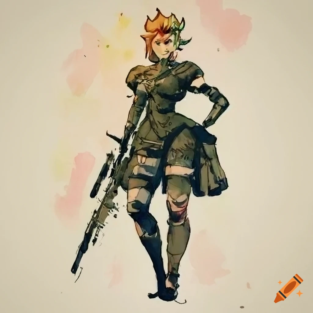 Full-length portrait of Princess Peach, Metal Gear Solid concept art by ...