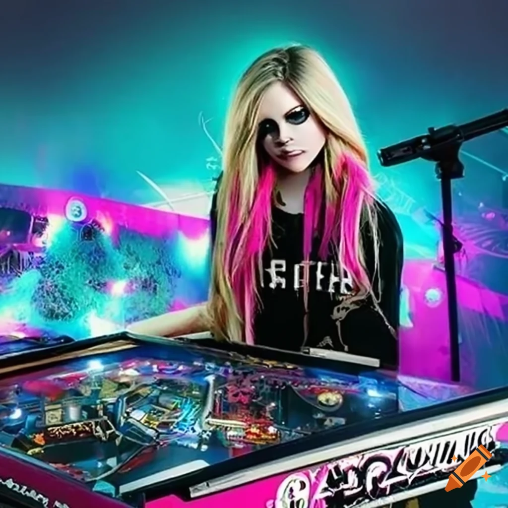 Avril lavigne themed pinball table on Craiyon