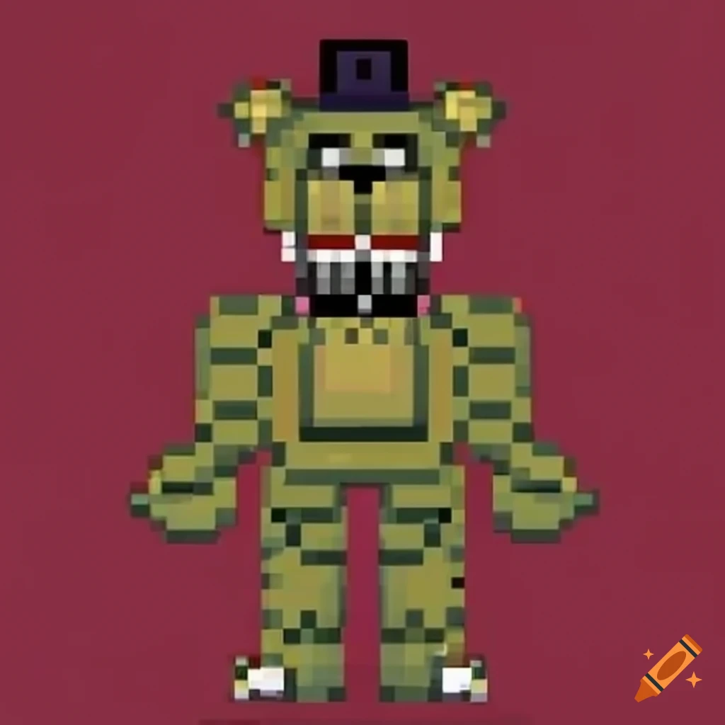 8-bit freddy fezbear character on Craiyon