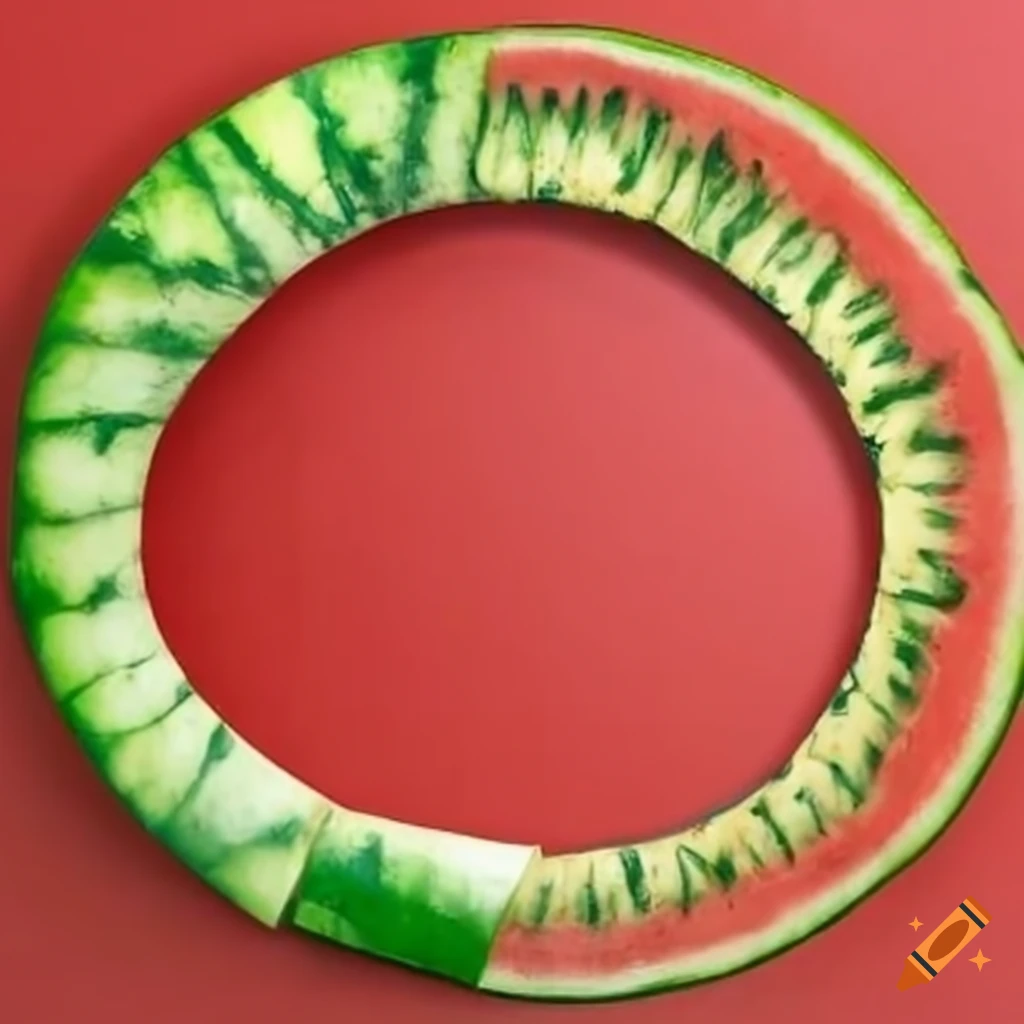 Unique picture frames made from watermelon rinds on Craiyon