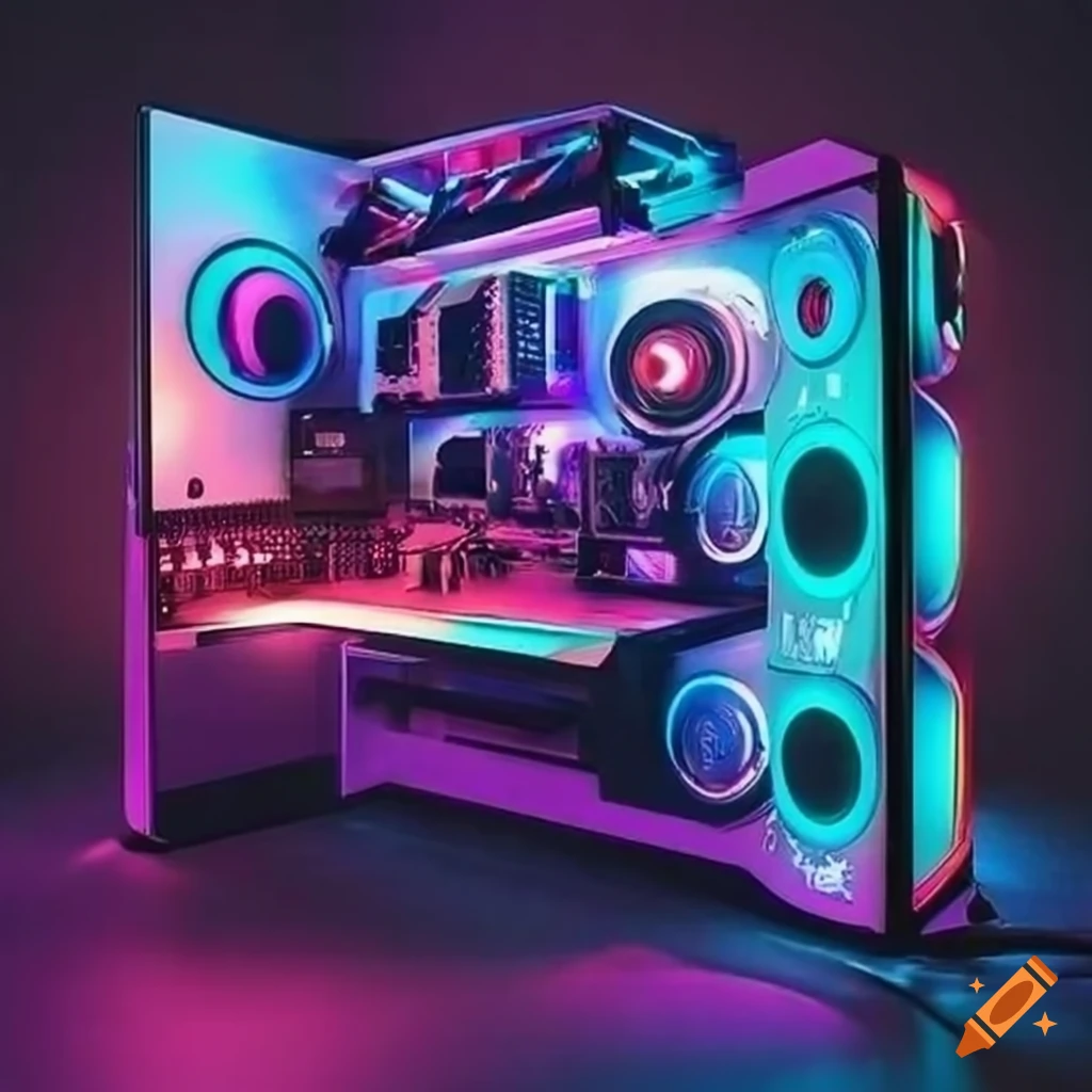 Ultimate gaming setup with high-tech equipment on Craiyon