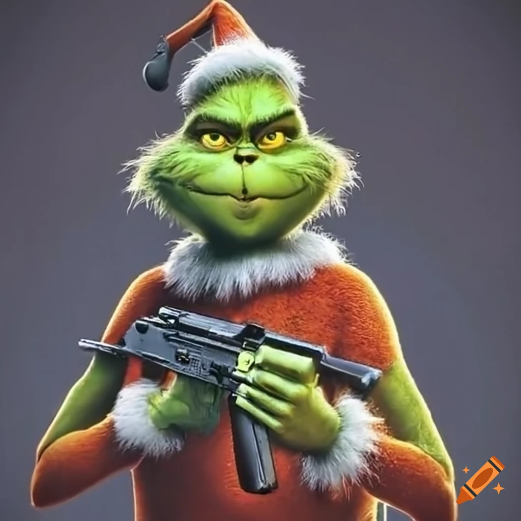 Green creature holding a weapon on Craiyon