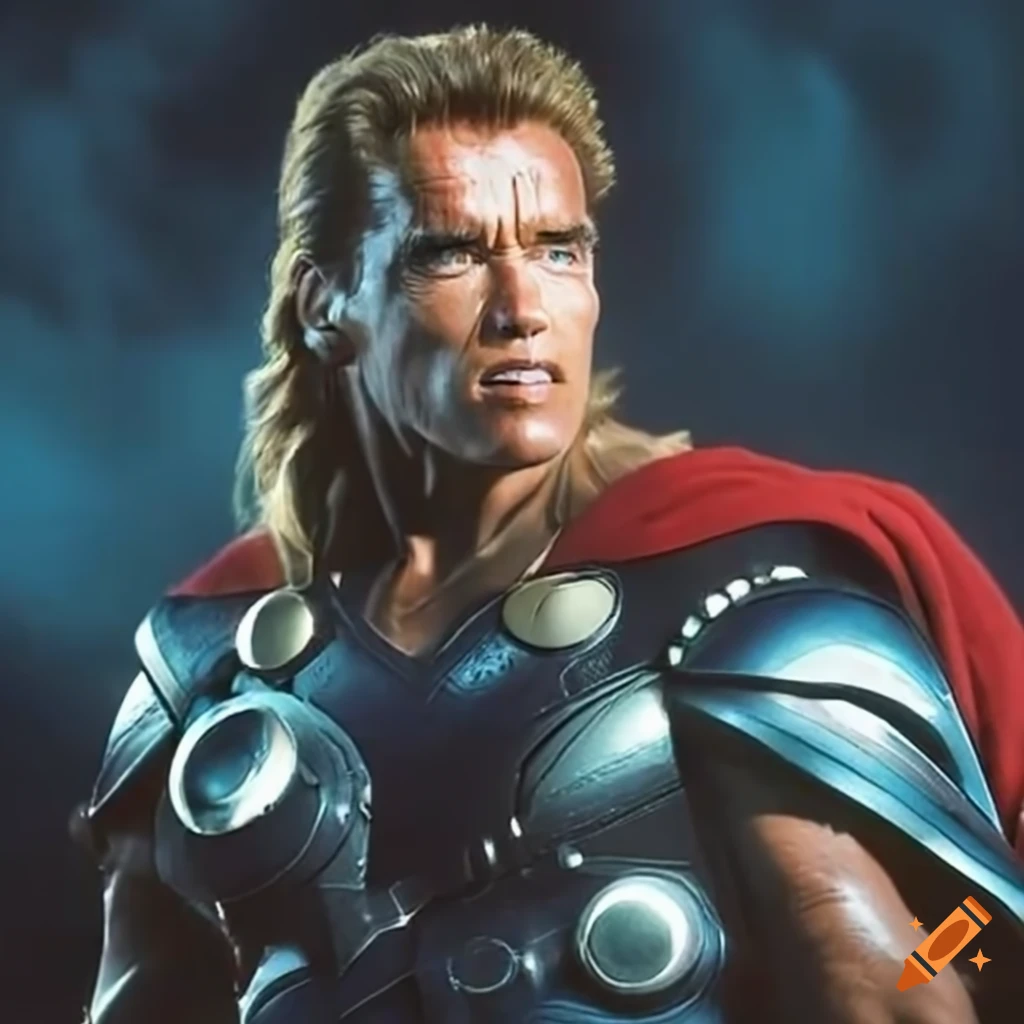 Arnold schwarzenegger depicted as thor on Craiyon