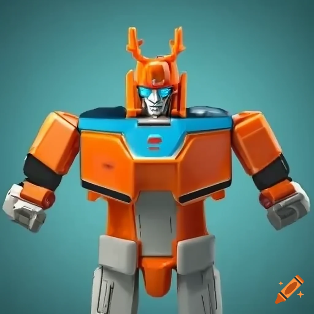 Orange and blue moose transformer in g1 style on Craiyon