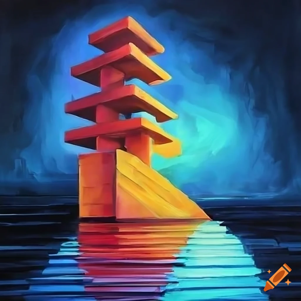 Painting of impossible architectures on Craiyon