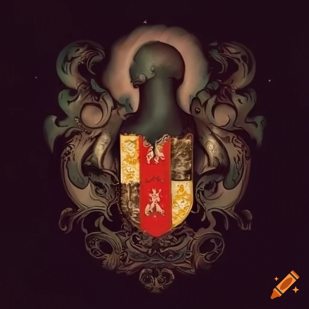 Family crest in dark colors on Craiyon