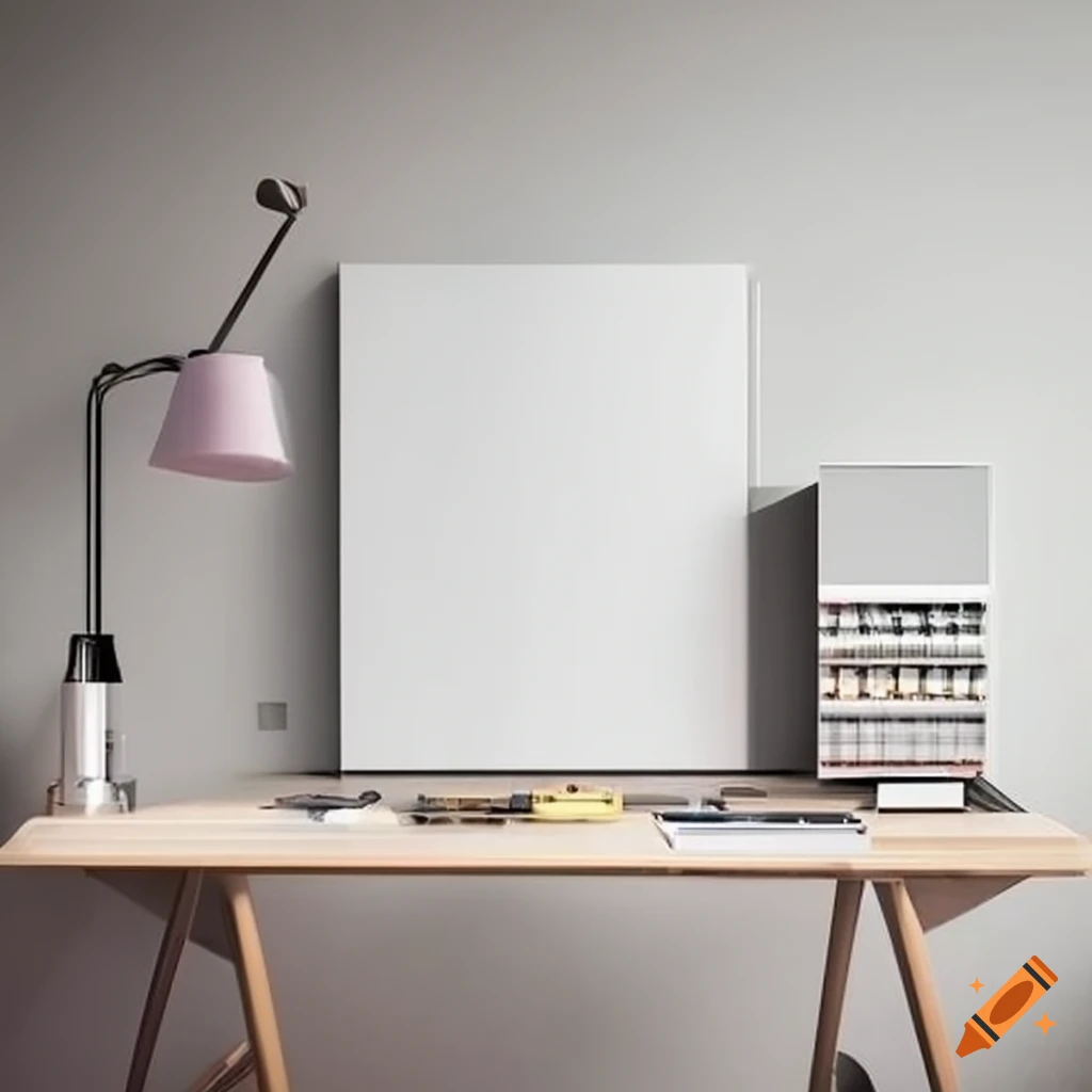 Cad drafter studio with supplies and blank walls on Craiyon