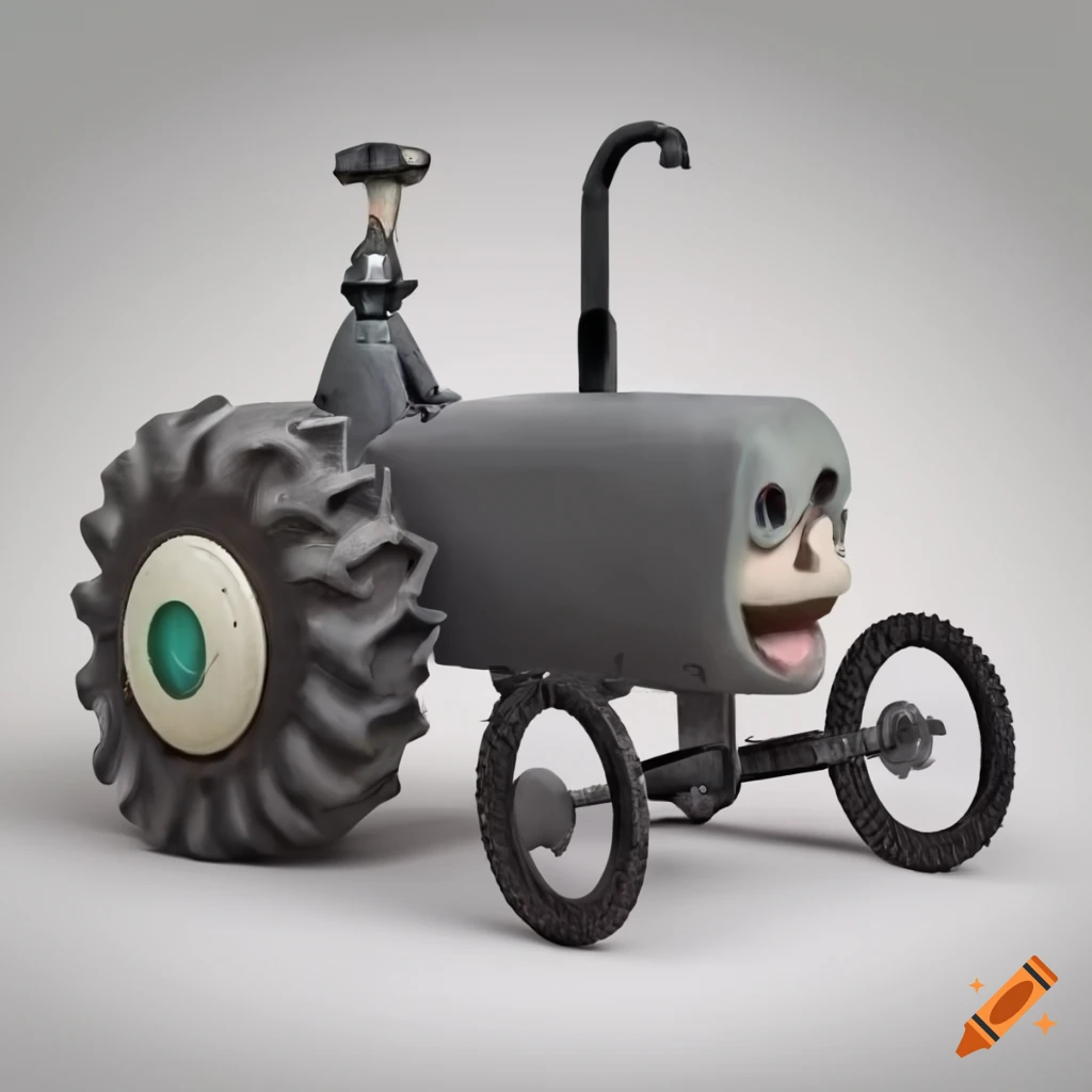 Unique anthropomorphic tractor on Craiyon