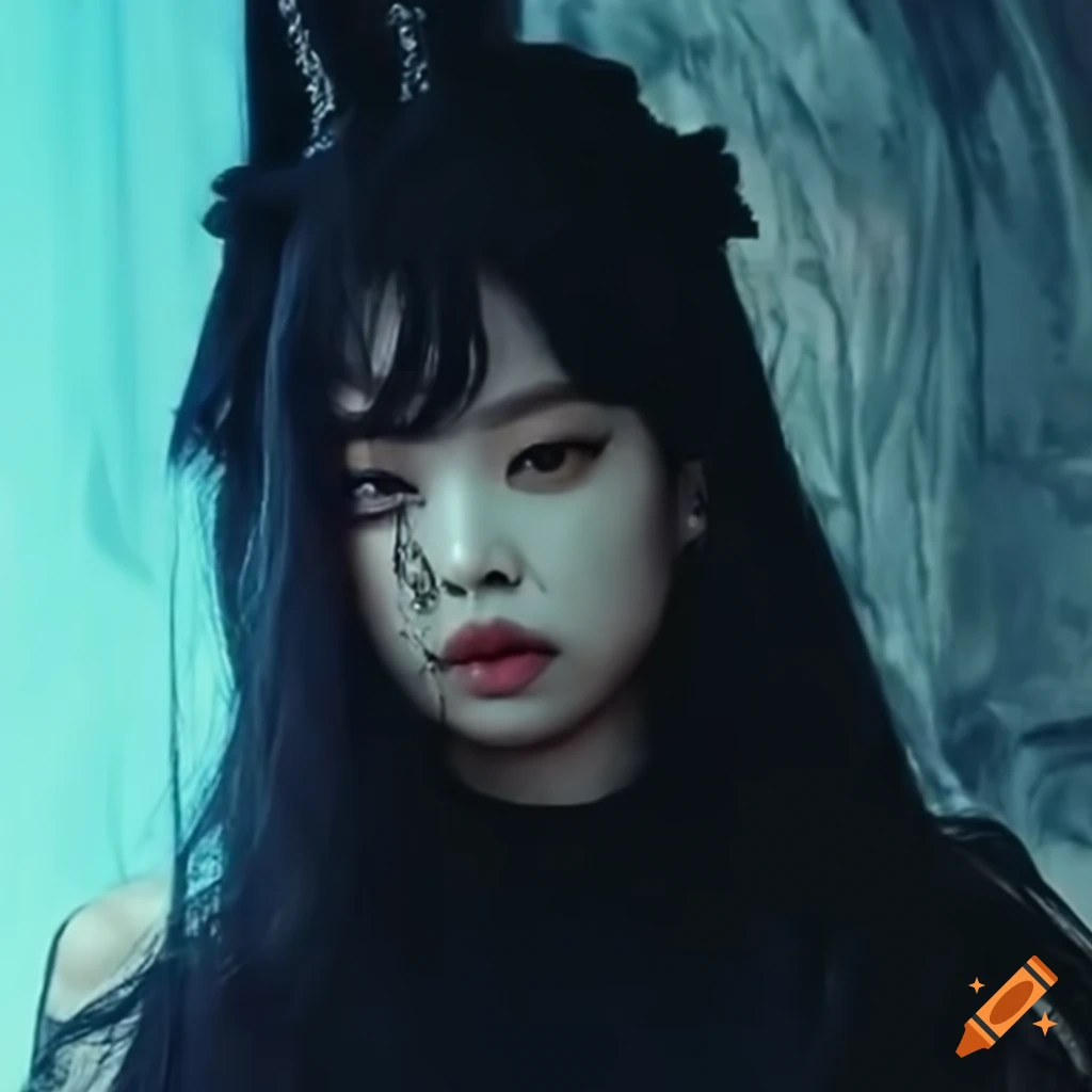 Blackpink's jennie depicted as a demon on Craiyon