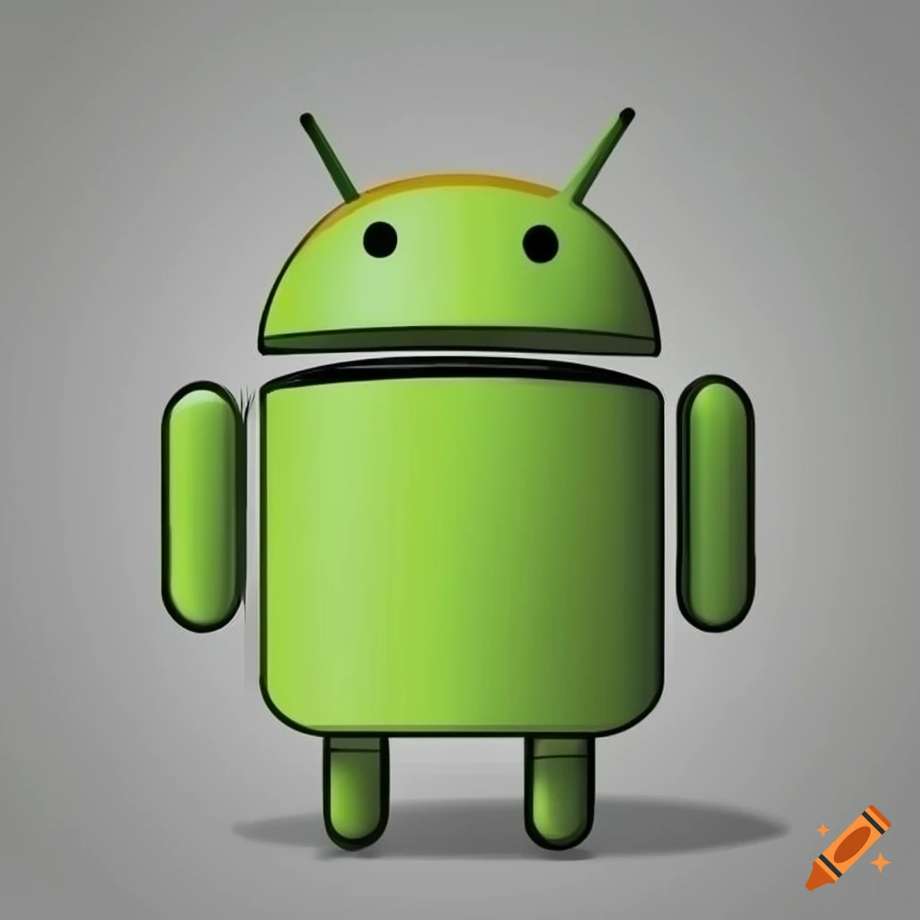 Cartoonish android logo on Craiyon