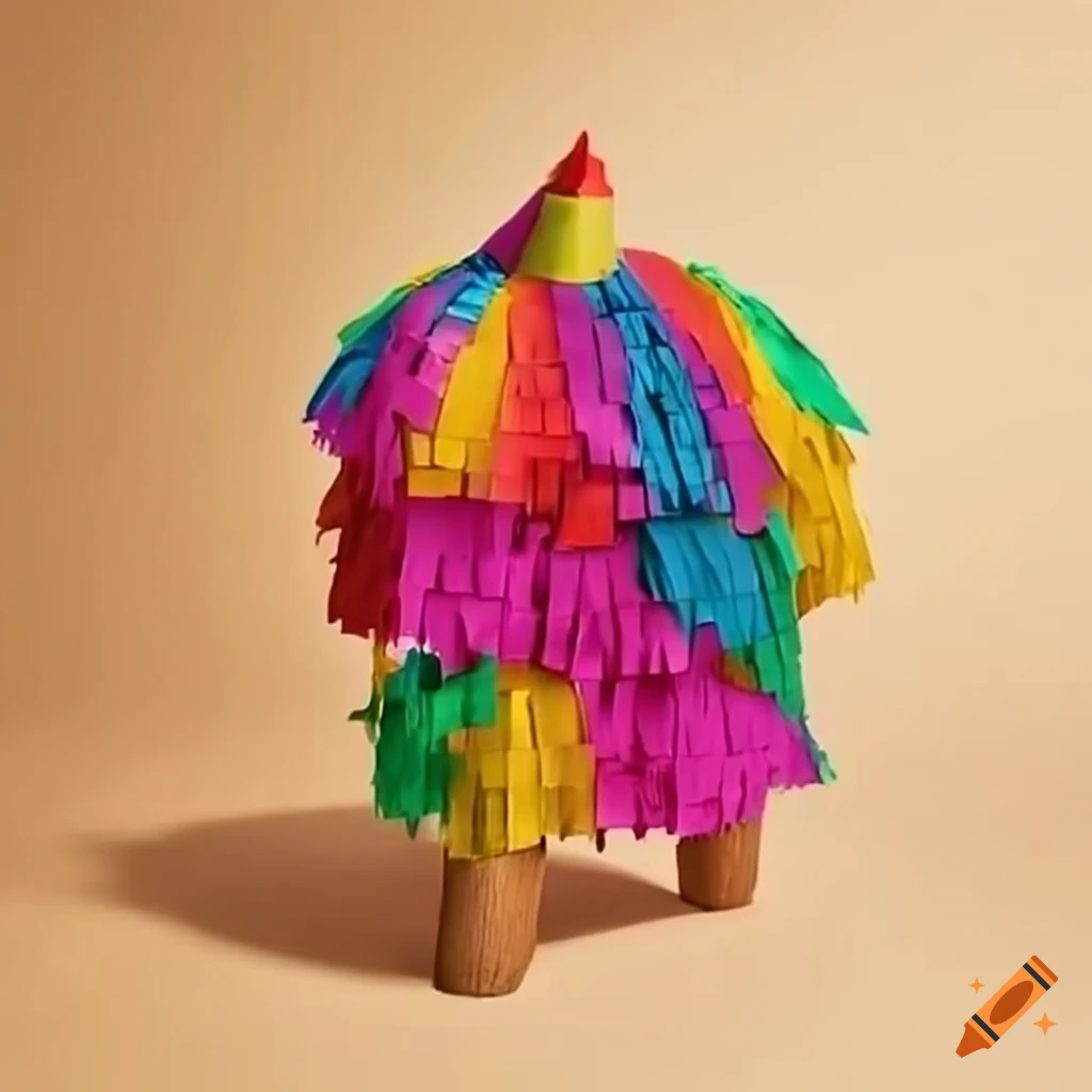 Colorful pinata in a natural setting on Craiyon