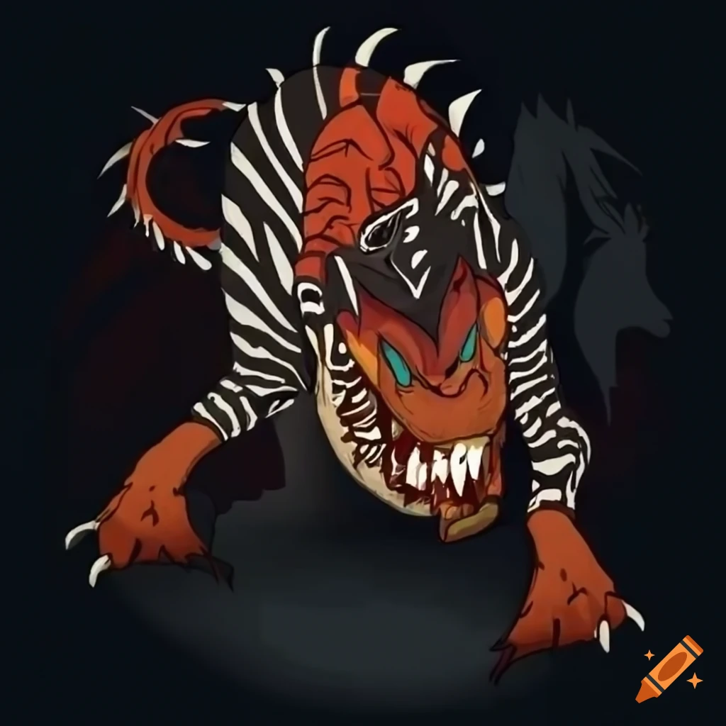 Fierce dragon zebra on Craiyon