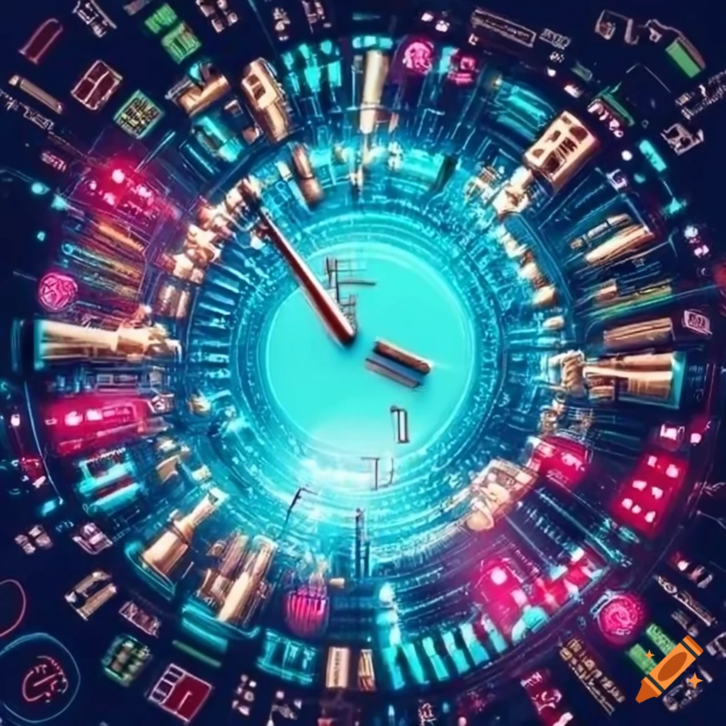 Electronic schematic for happy new year 2024 on Craiyon