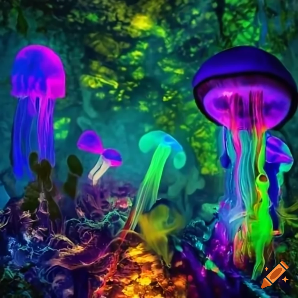 Alien planet's enchanting landscapes with glowing rivers, mystical ...