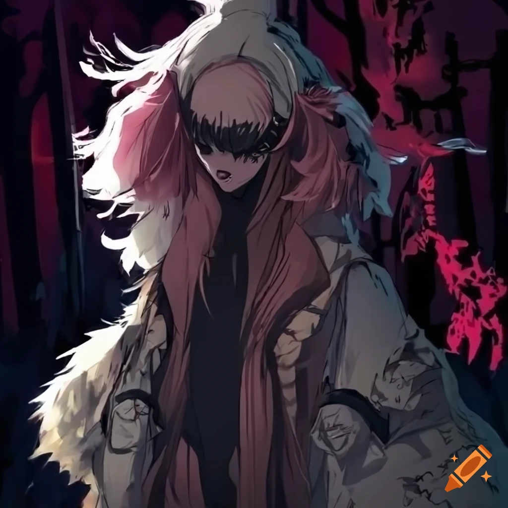 Yamauba (old mountain witch) shadow in persona 5 artstyle on Craiyon