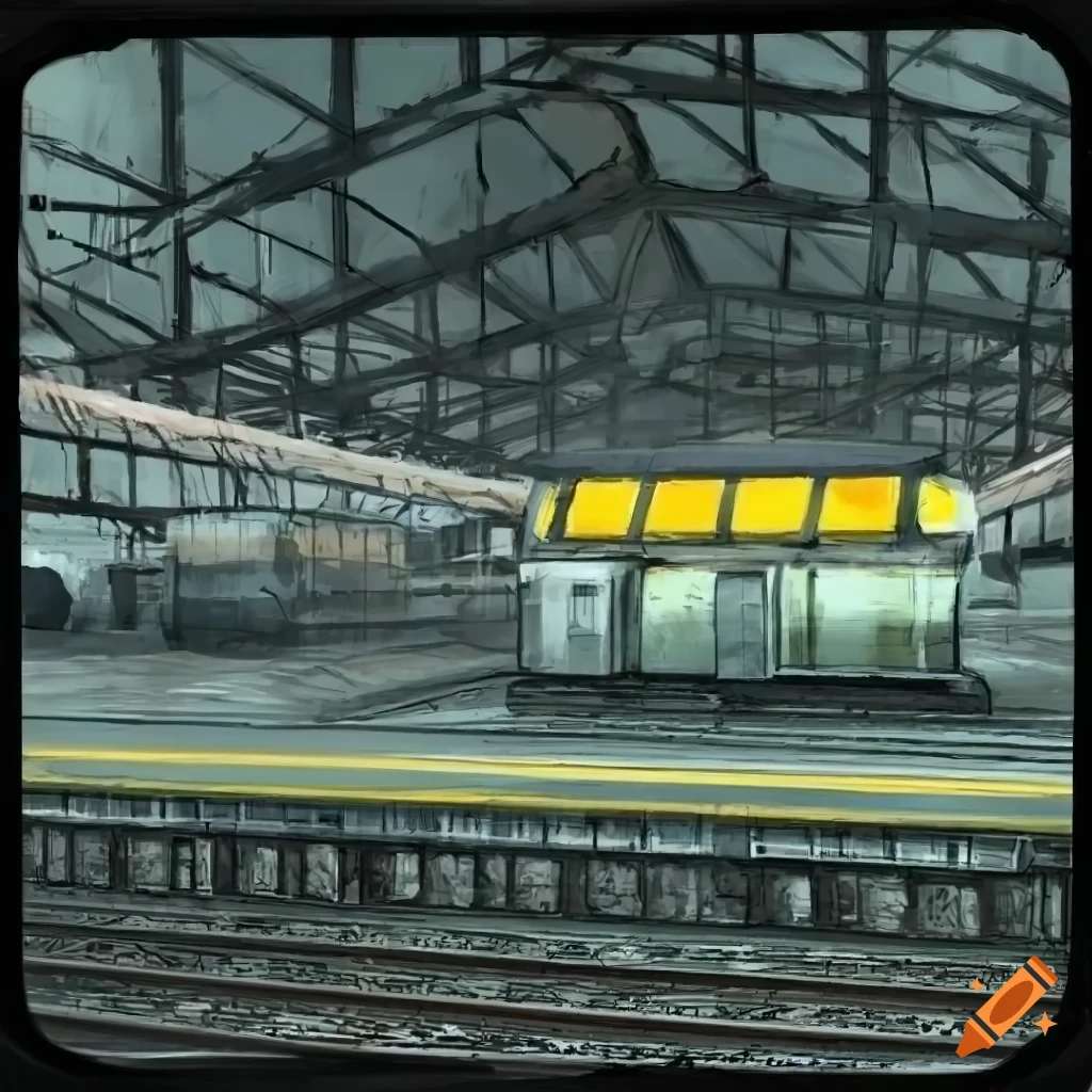 Train station in half life 2 concept art on Craiyon
