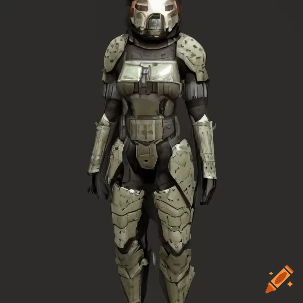 Ranevella sci fi military armor on Craiyon