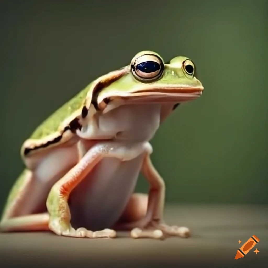 Frog standing with a weapon on Craiyon