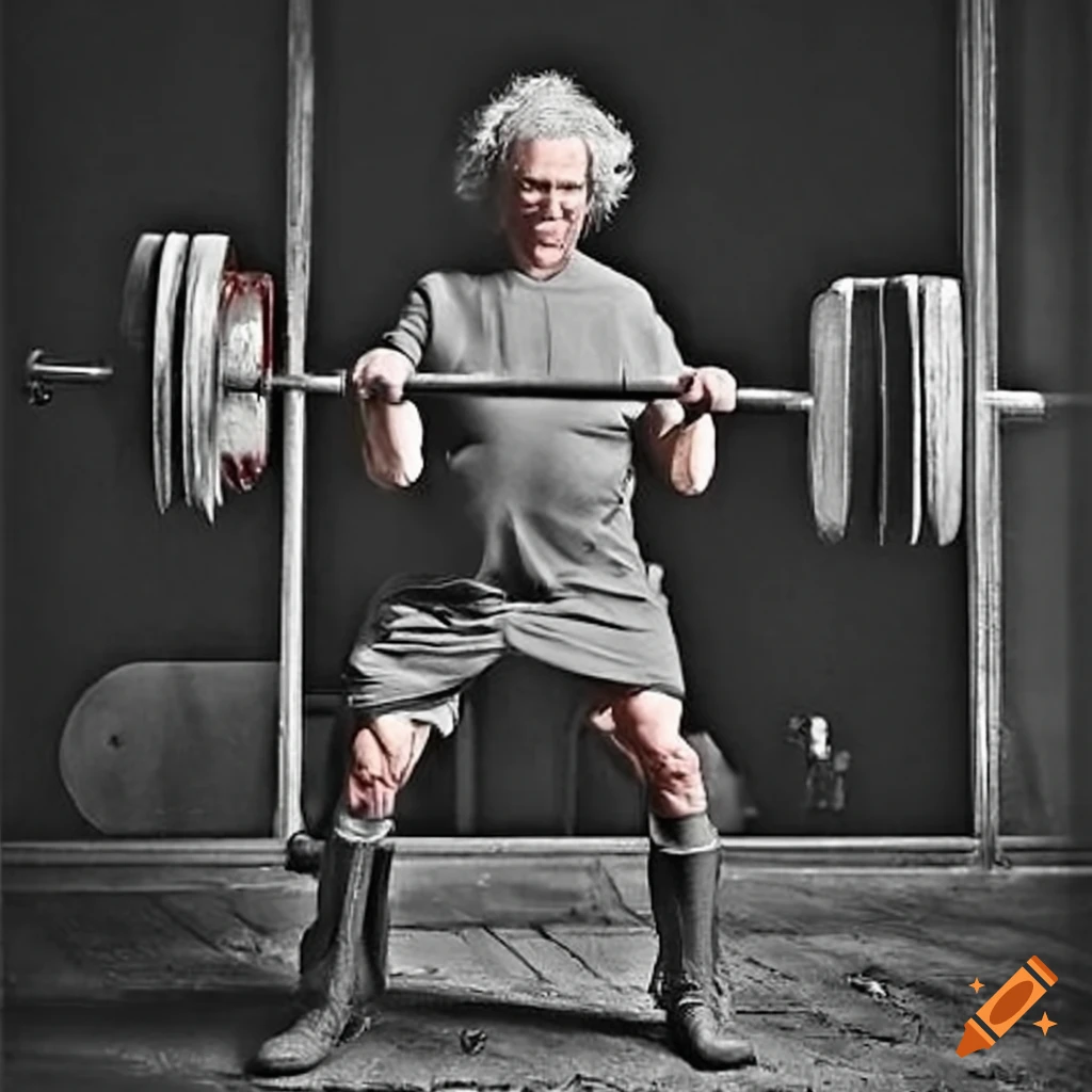 Mark twain lifting weights on Craiyon