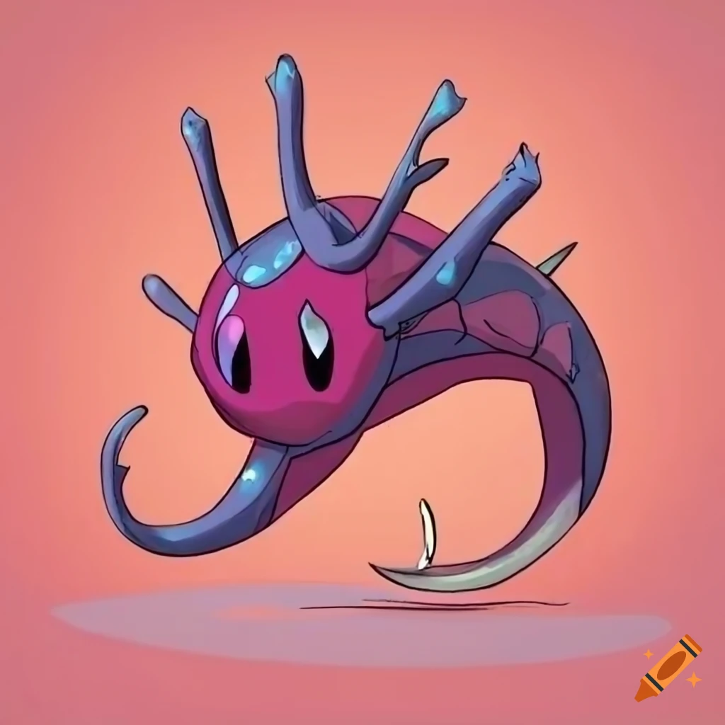 Mix of Sableye and slug Pokemon with no teeth and long arms on Craiyon