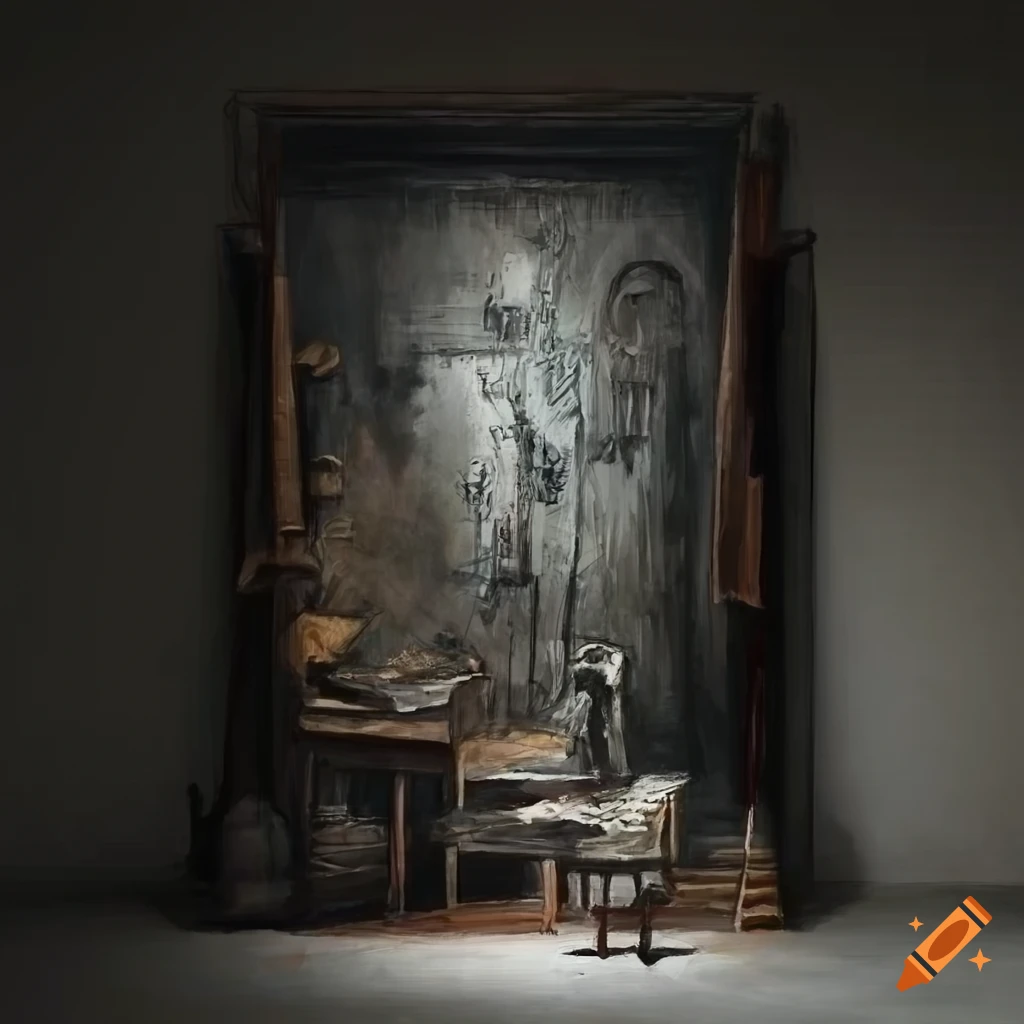 Juan Pablo Castel's dark and claustrophobic studio with paintings and ...