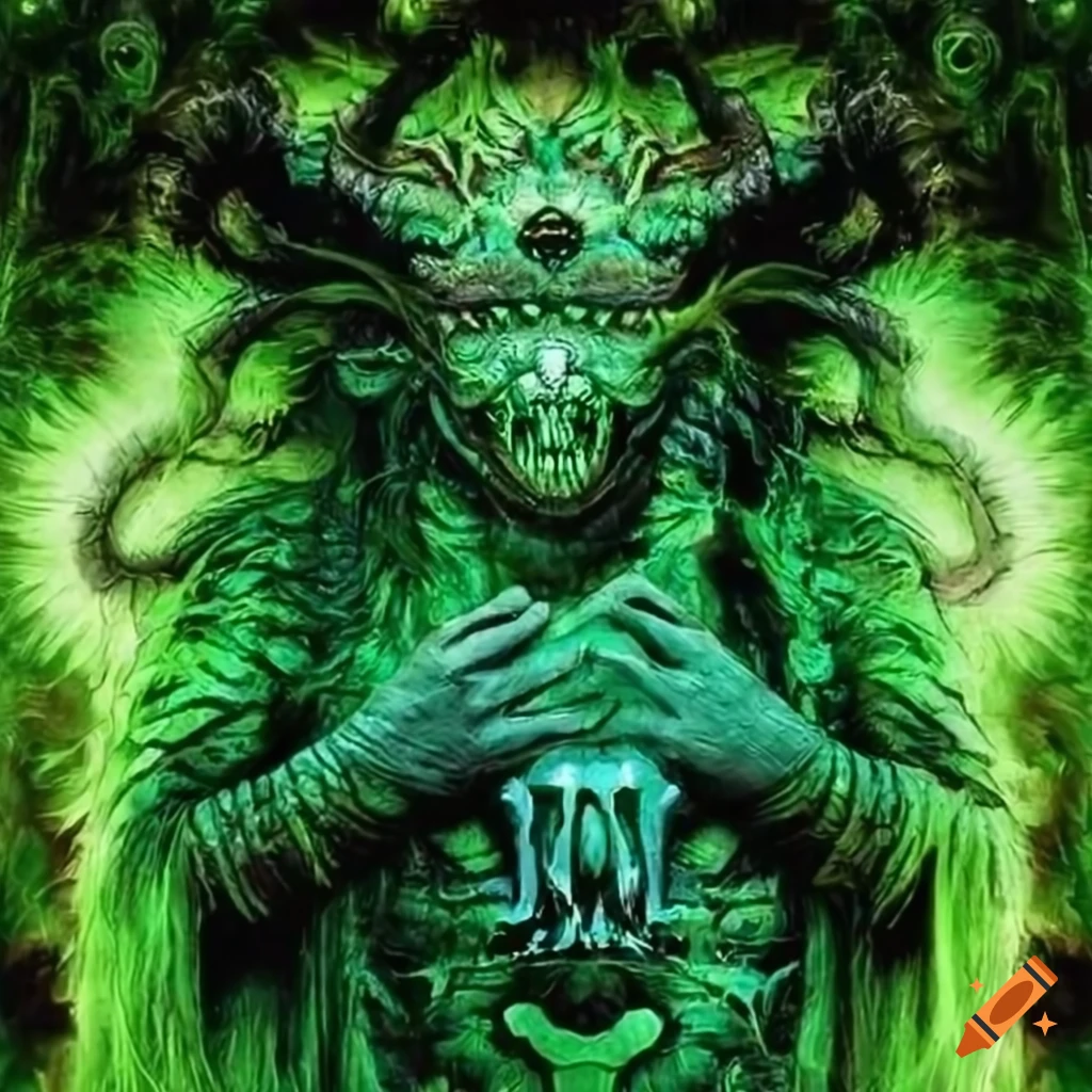 Chaos god of green consciousness ninja on Craiyon