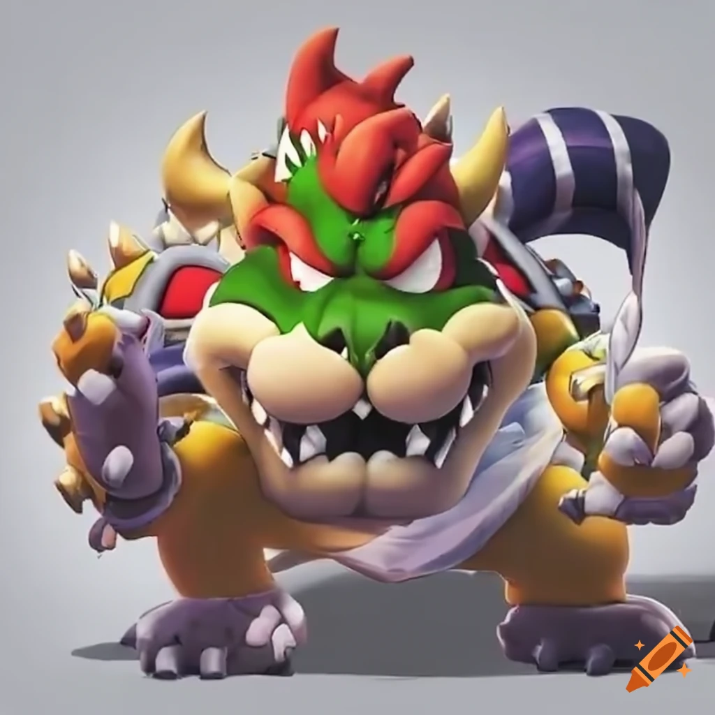 Character bowser walking down the street on Craiyon
