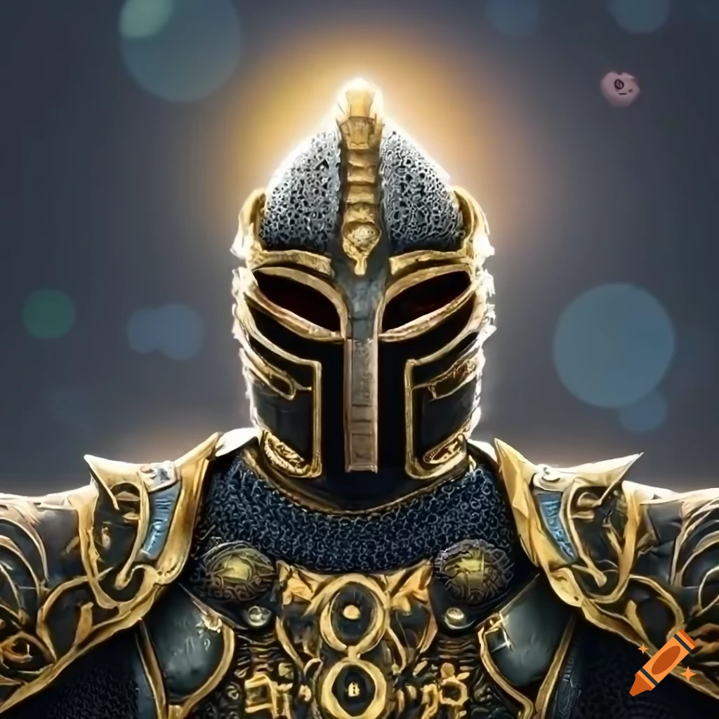 Photorealistic fantasy knight in black armor inspired by Kingdoms of Amalur: Reckoning on Craiyon