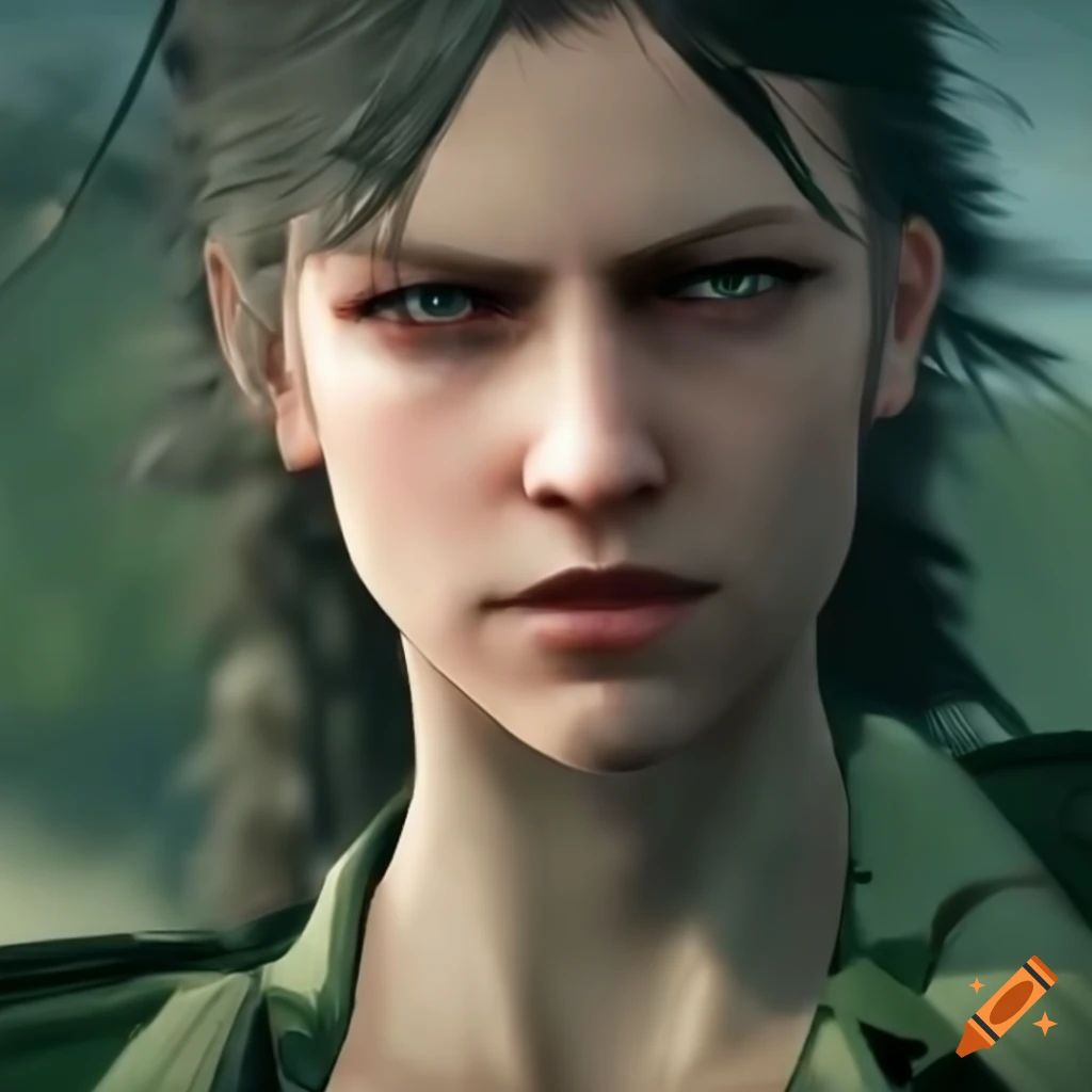 Metal gear solid v character with pale skin, green eyes, and black hair ...