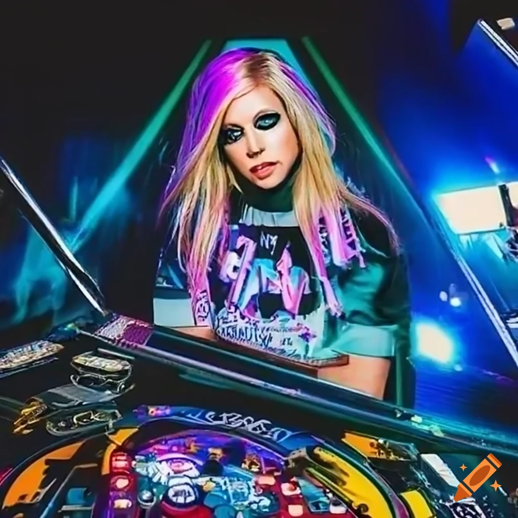 Avril lavigne themed pinball table on Craiyon