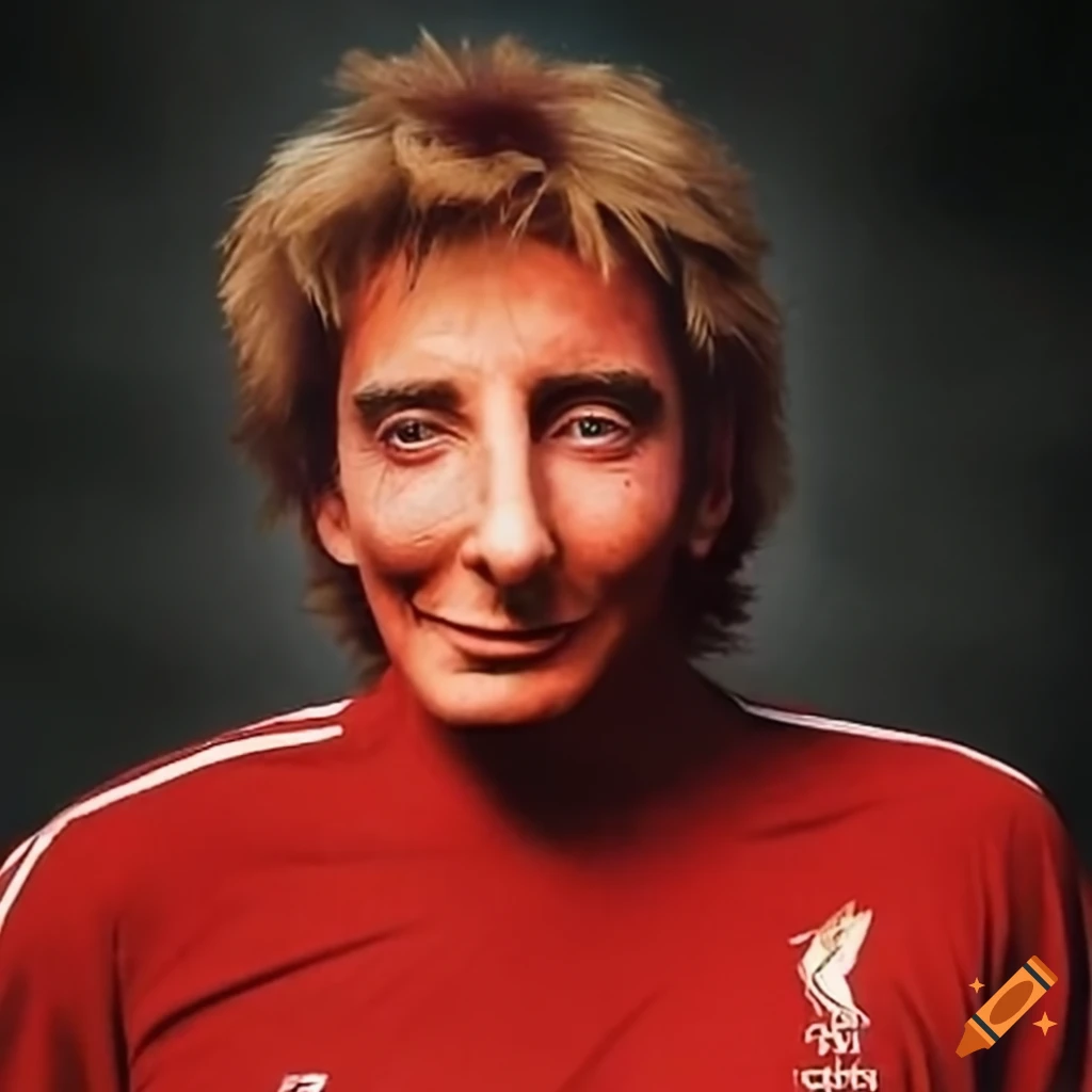 Barry manilow in a liverpool fc shirt on Craiyon