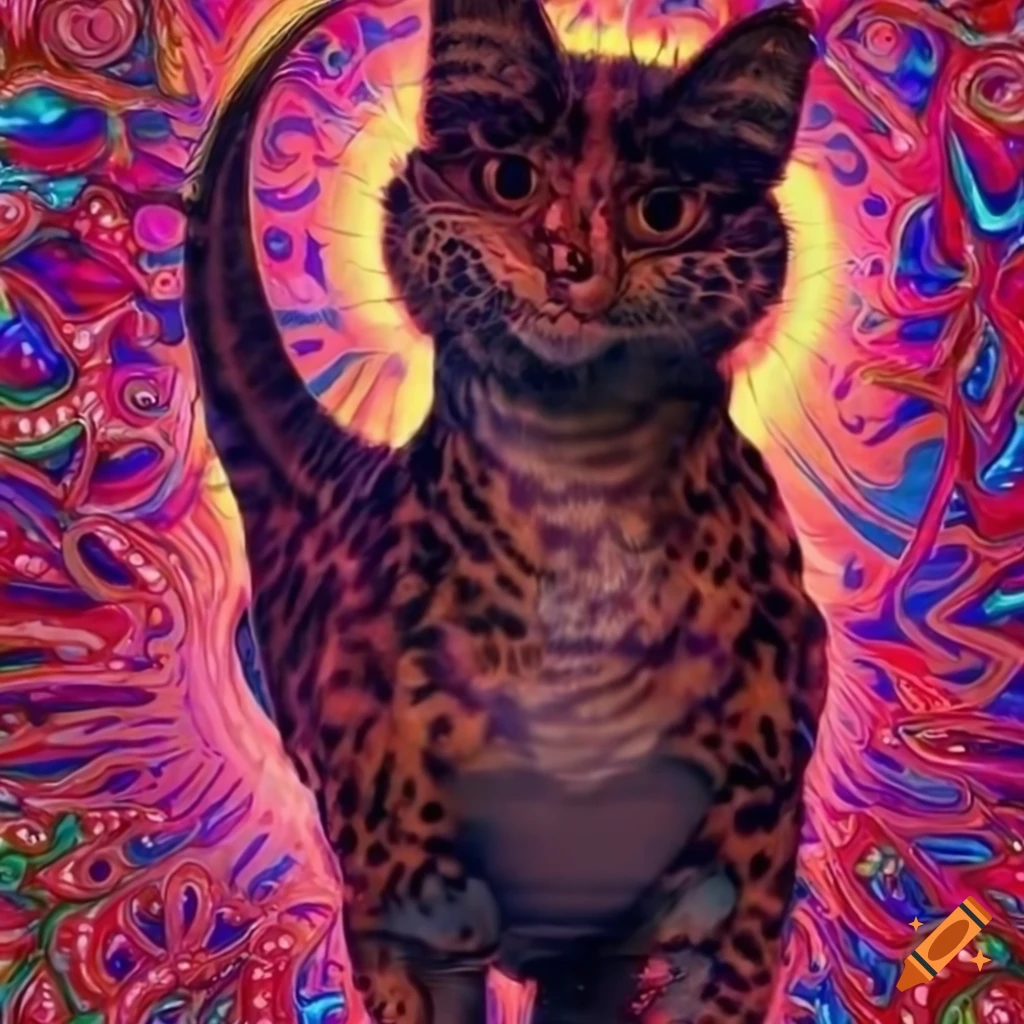 Psychedelic kittisaurus on Craiyon