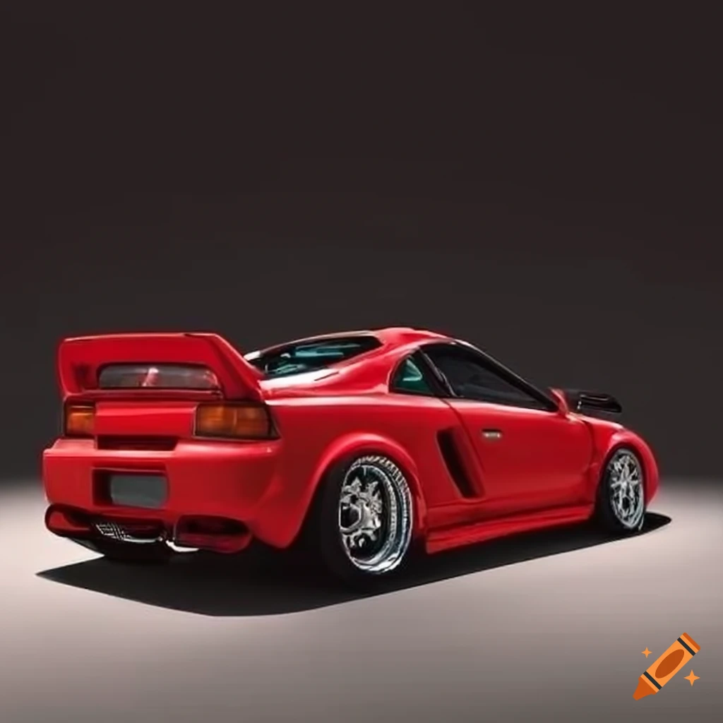 Red toyota mr2 sw20 with trd big wing on Craiyon