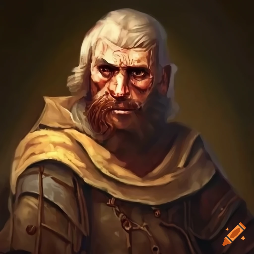 Medieval town man in a role-playing game (rpg) on Craiyon