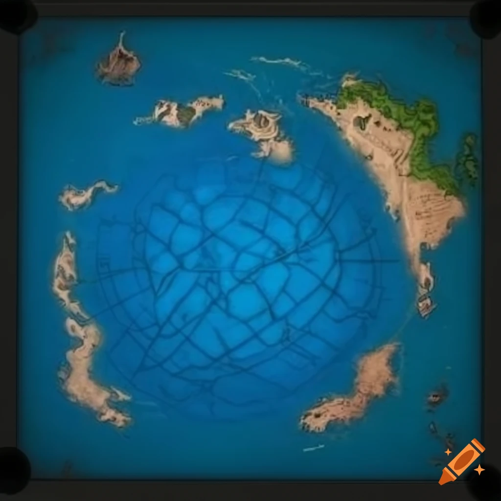 Map of fantasy continents on Craiyon